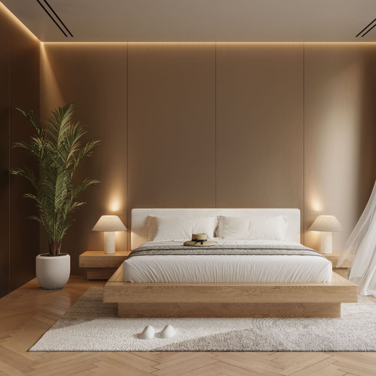 Luxury Brushed Bronze Metallic Veneer Wall Panelling | 2900mm for ...